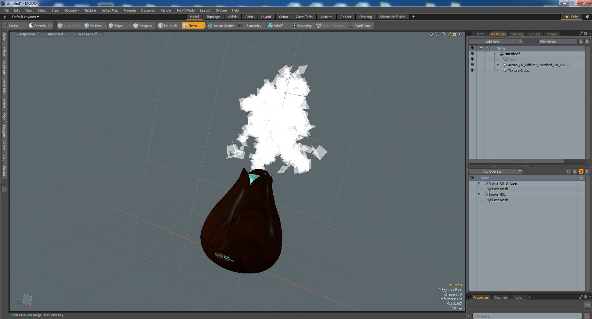 Aroma Oil Diffuser Switched On 3D Model - TurboSquid 2007255