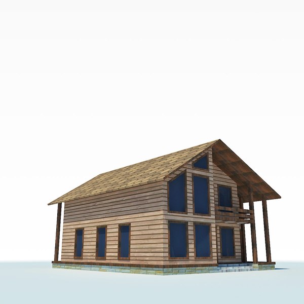 3d model low-poly cottage