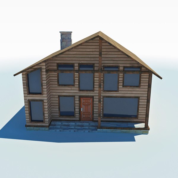 3d model low-poly cottage