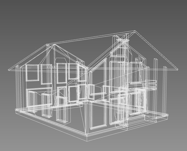 3d model low-poly cottage