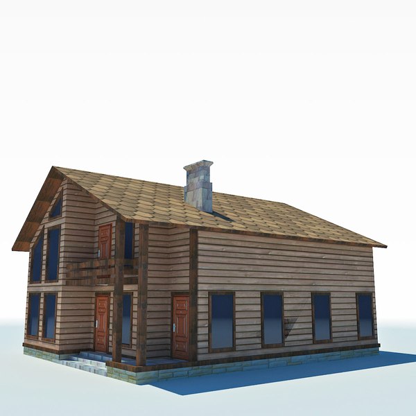 3d model low-poly cottage