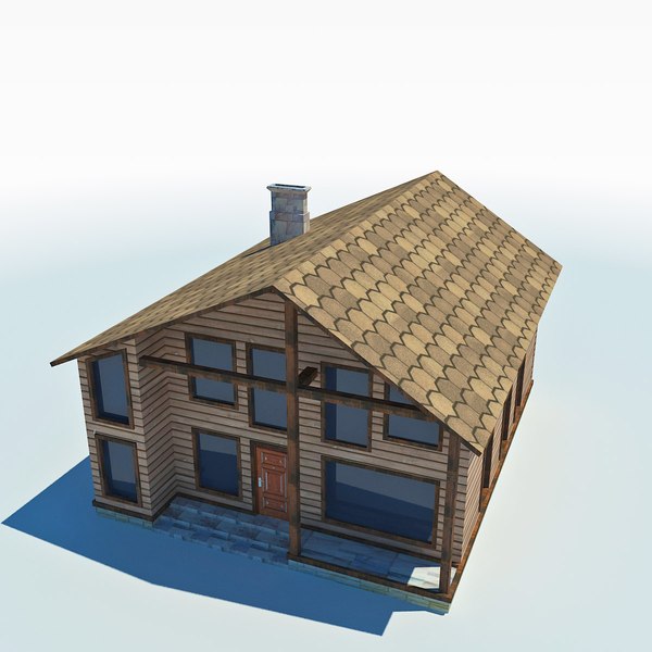 3d model low-poly cottage