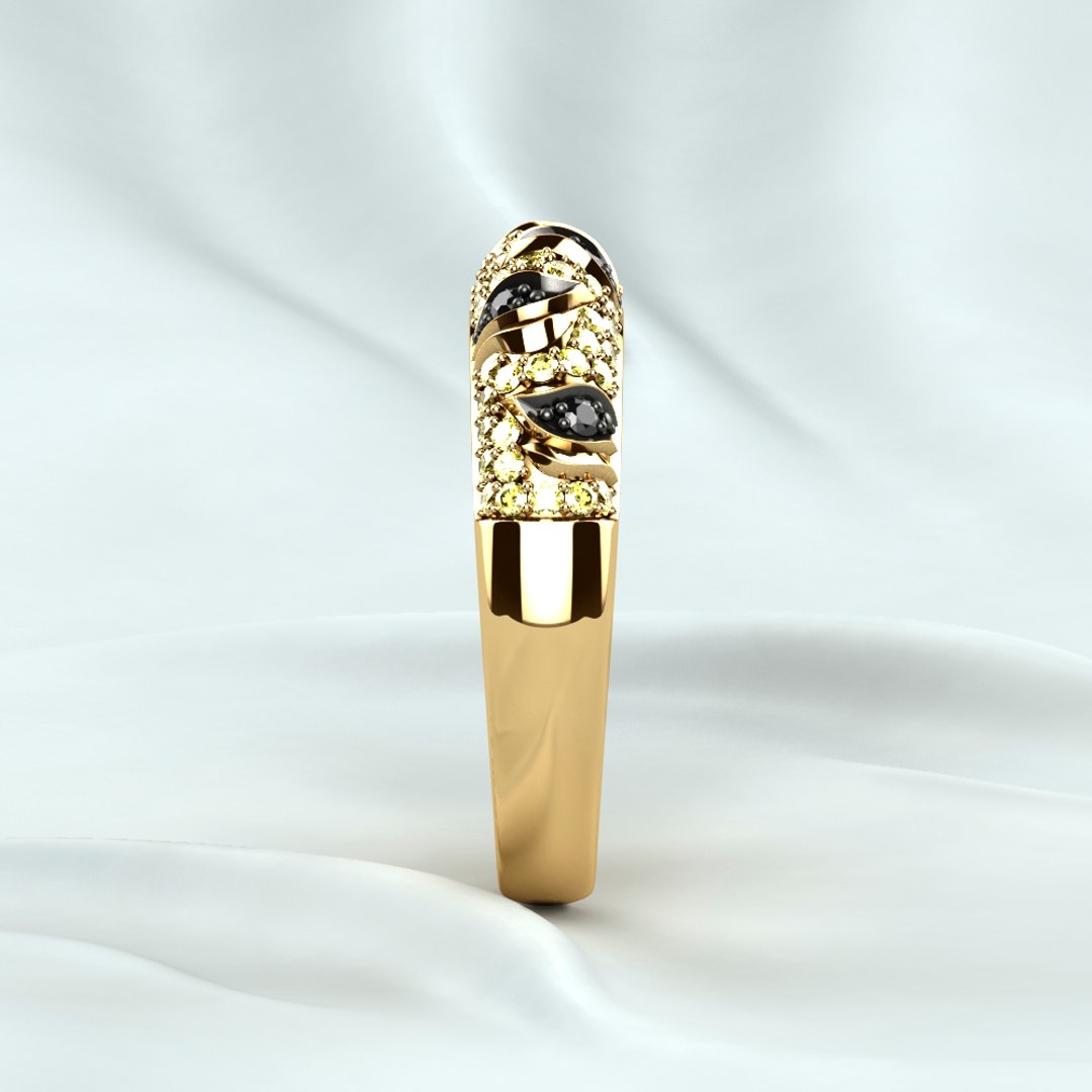 3D Model Rhodium Plating Gold Ring - TurboSquid 1884641