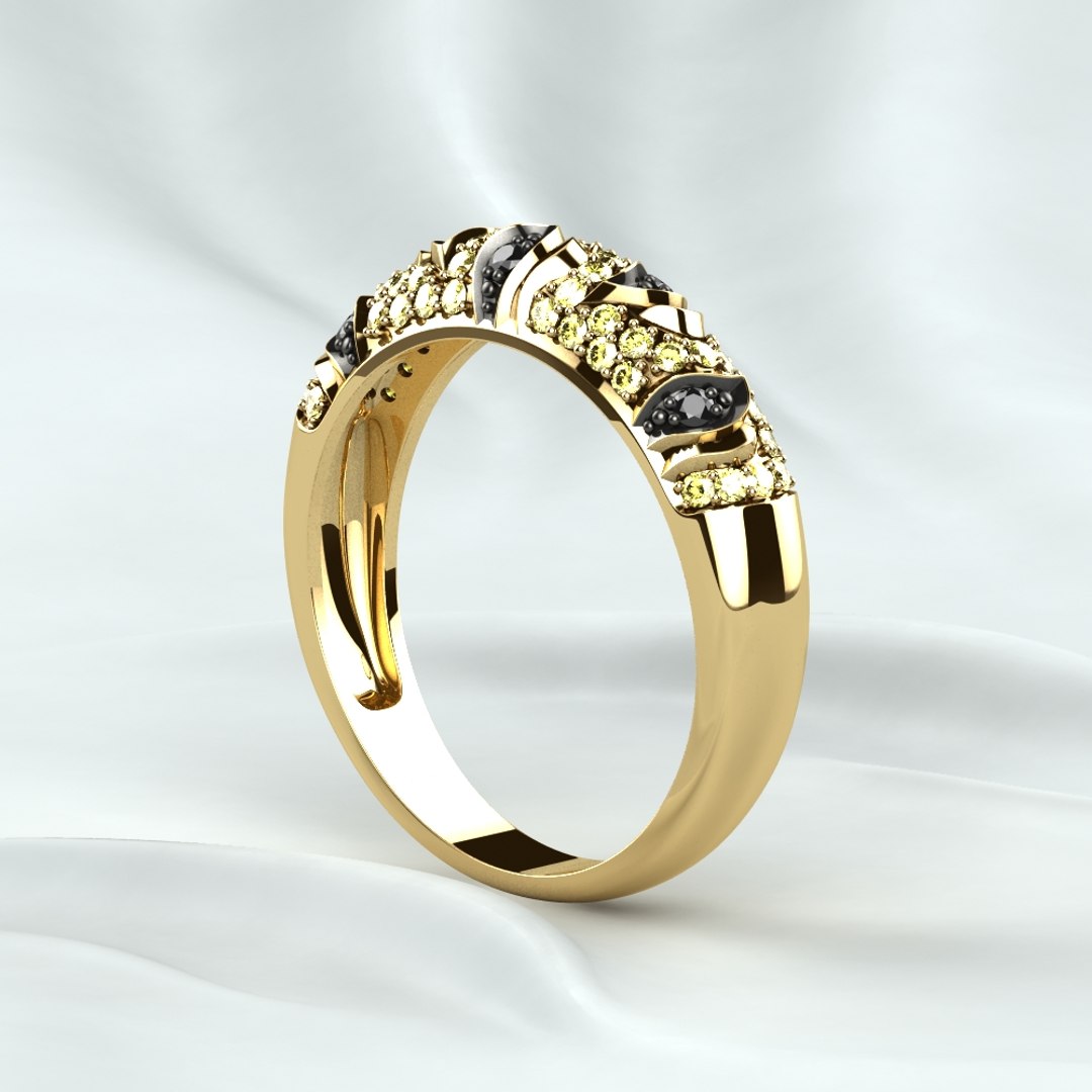 3D Model Rhodium Plating Gold Ring - TurboSquid 1884641