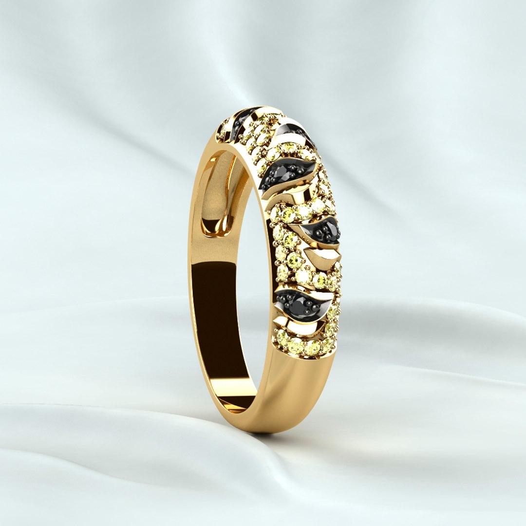 3D Model Rhodium Plating Gold Ring - TurboSquid 1884641