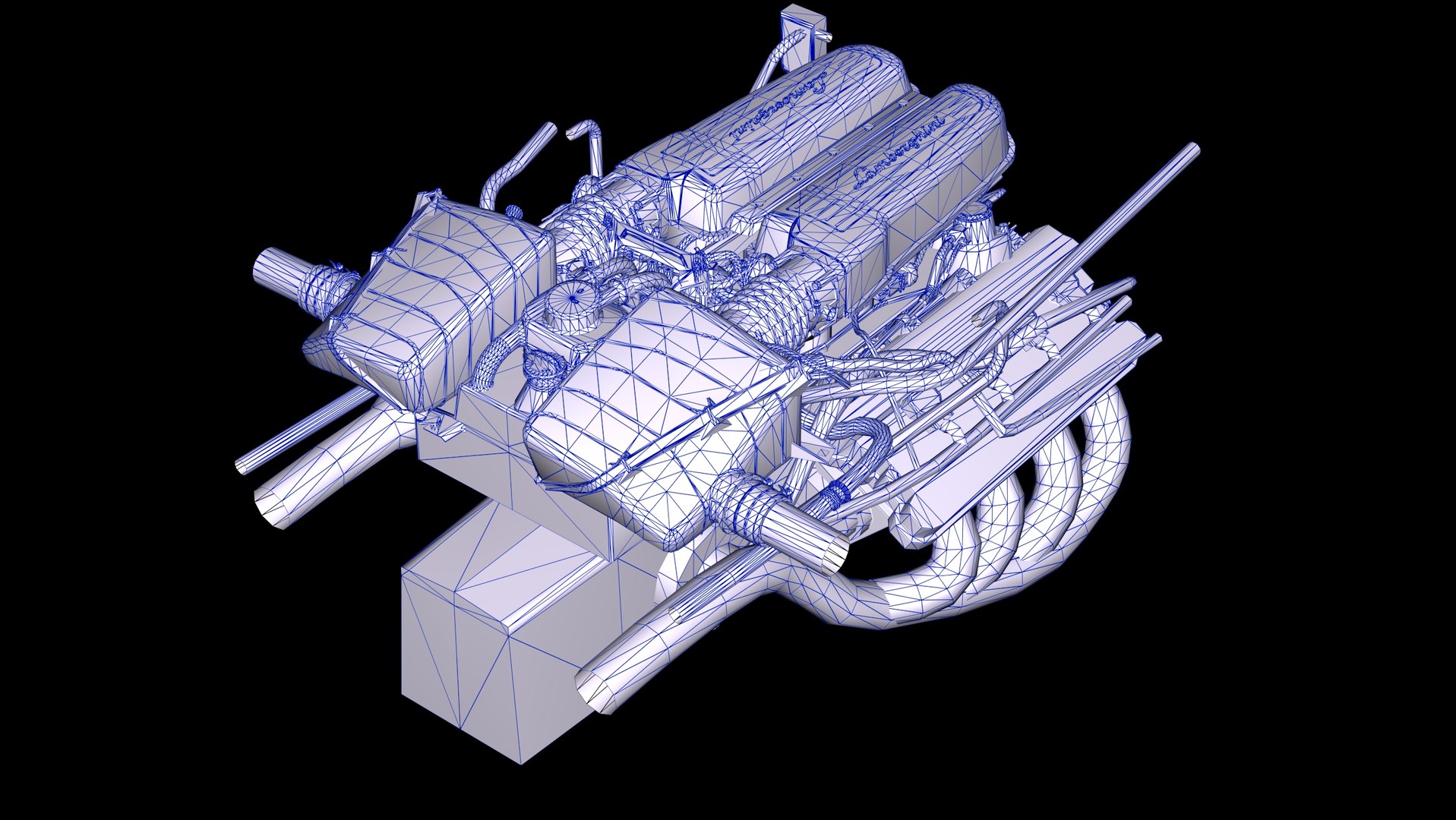 3D V10 Engine Low Poly Engine - TurboSquid 2359175