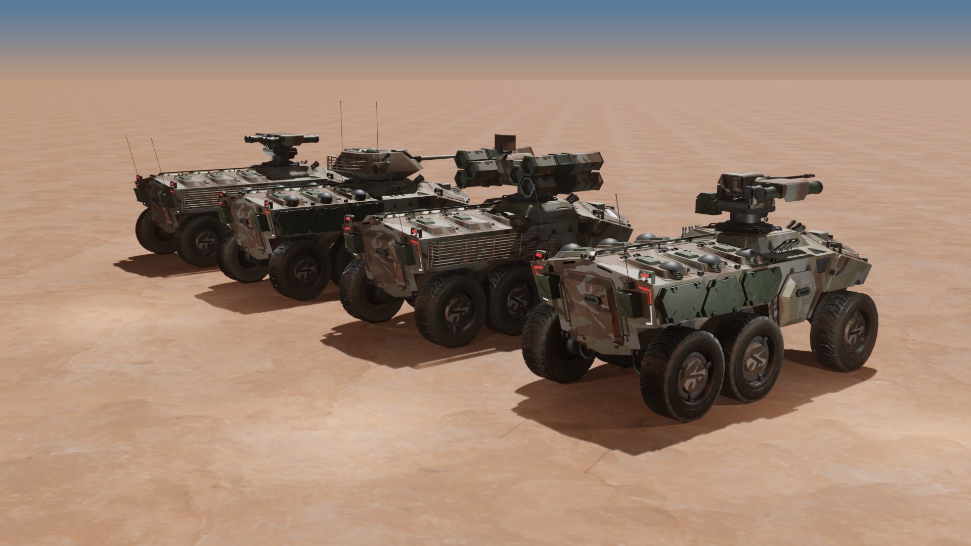 3D Sci-fi APC Collection Desert Camouflage - TurboSquid 2126645