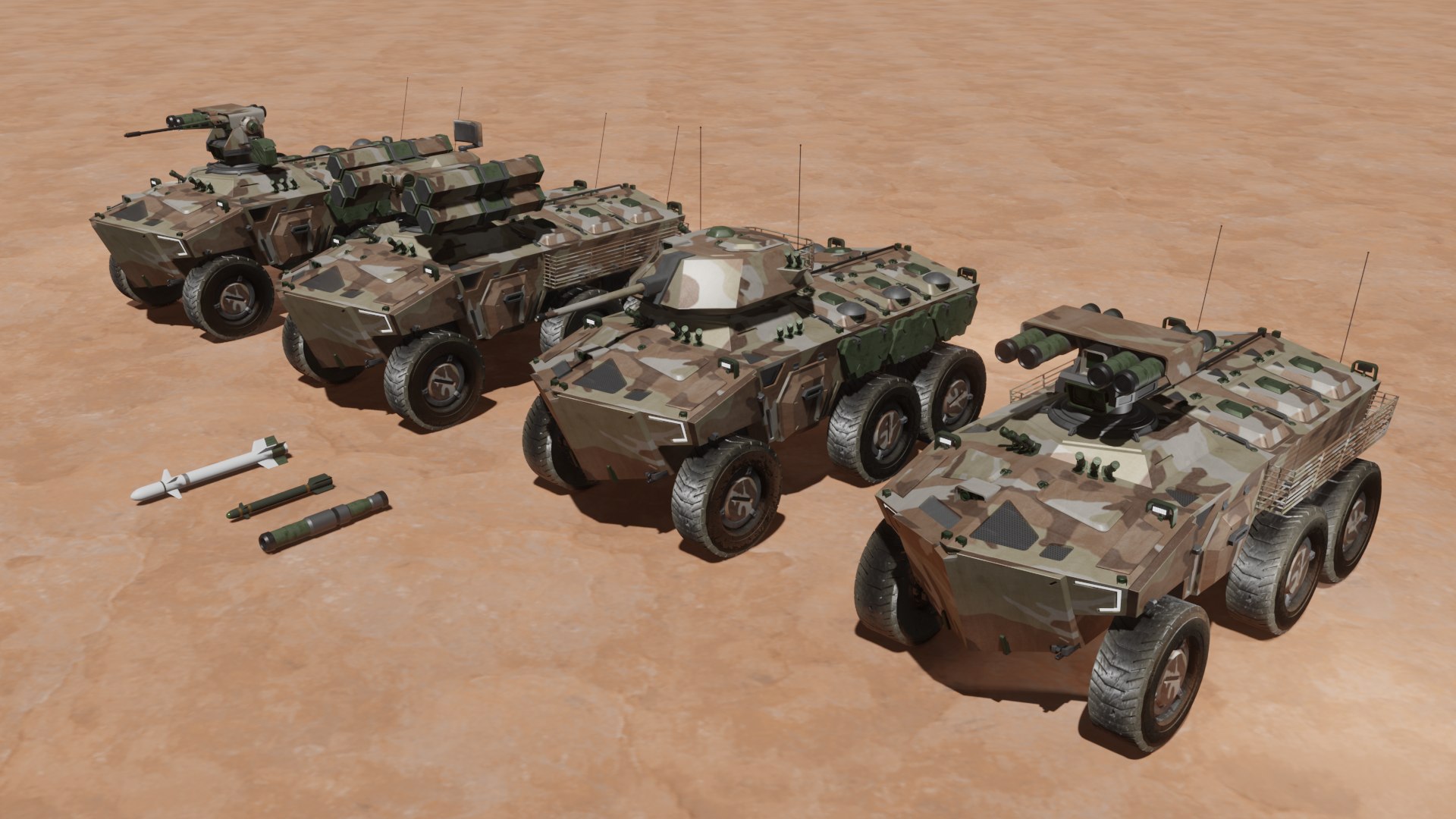 3D Sci-fi APC Collection Desert Camouflage - TurboSquid 2126645