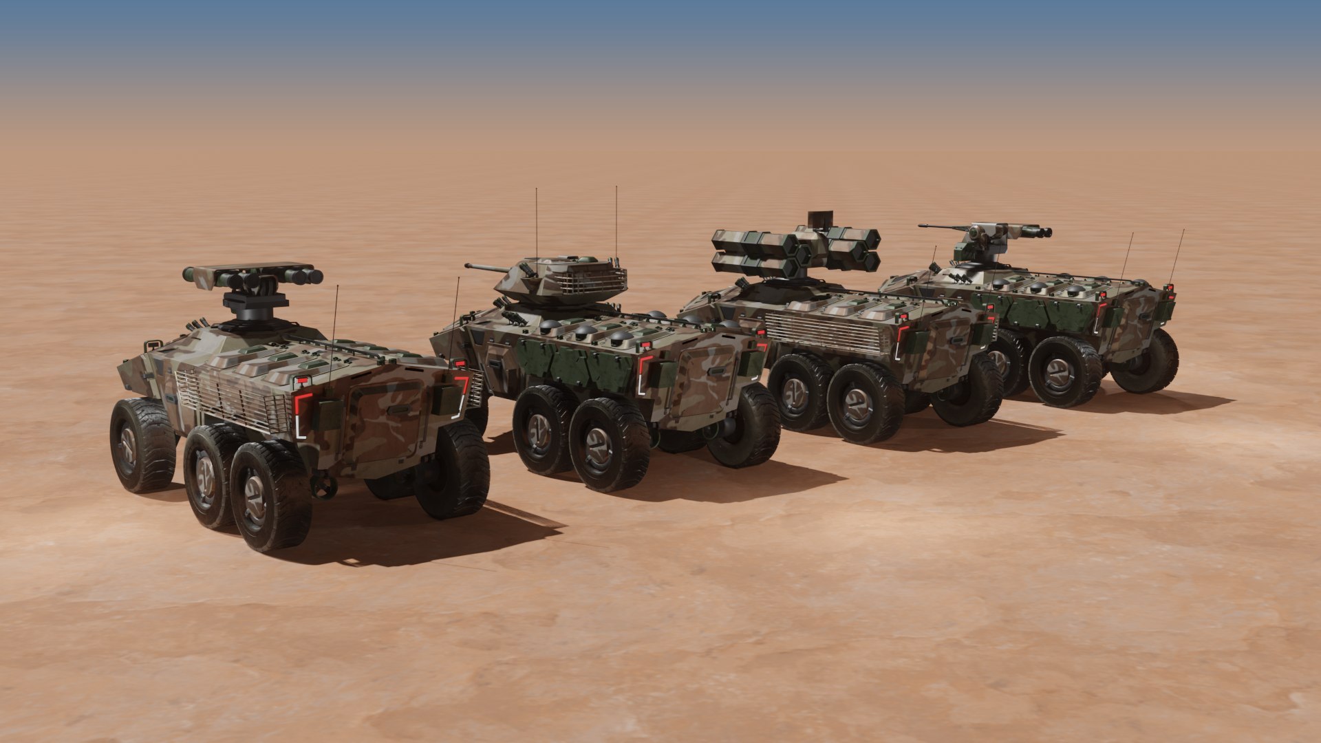 3D Sci-fi APC Collection Desert Camouflage - TurboSquid 2126645