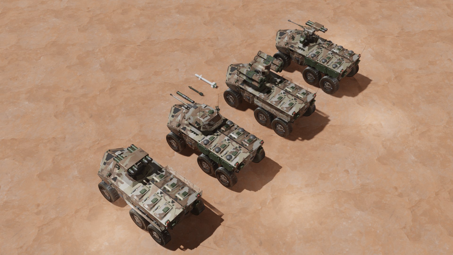 3D Sci-fi APC Collection Desert Camouflage - TurboSquid 2126645