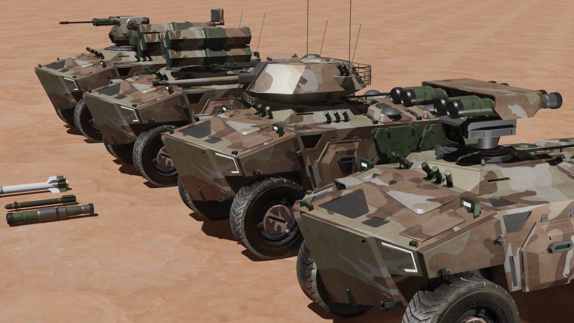 3D Sci-fi APC Collection Desert Camouflage - TurboSquid 2126645