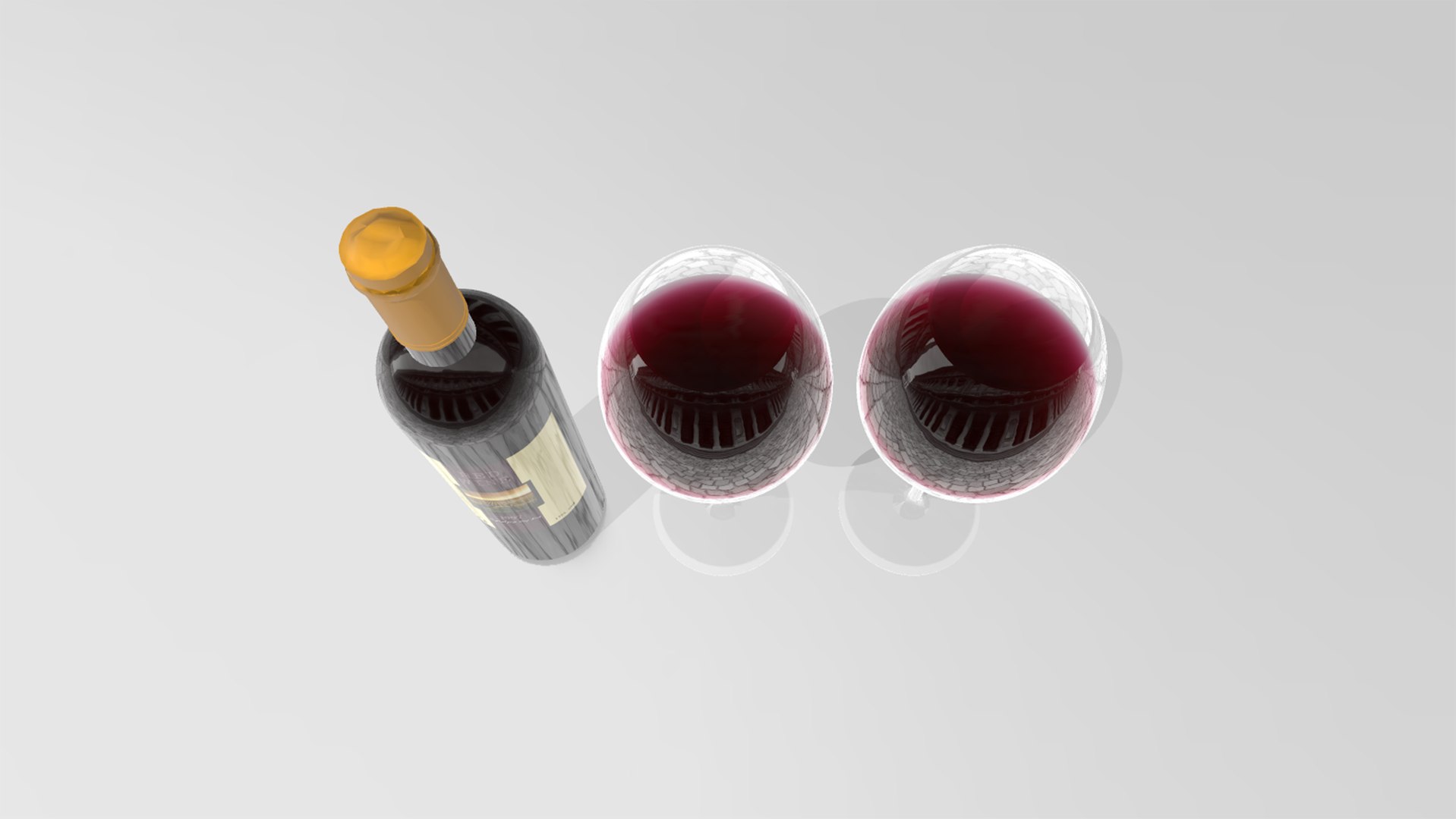 Red Wine and Glass 3D - TurboSquid 1835075