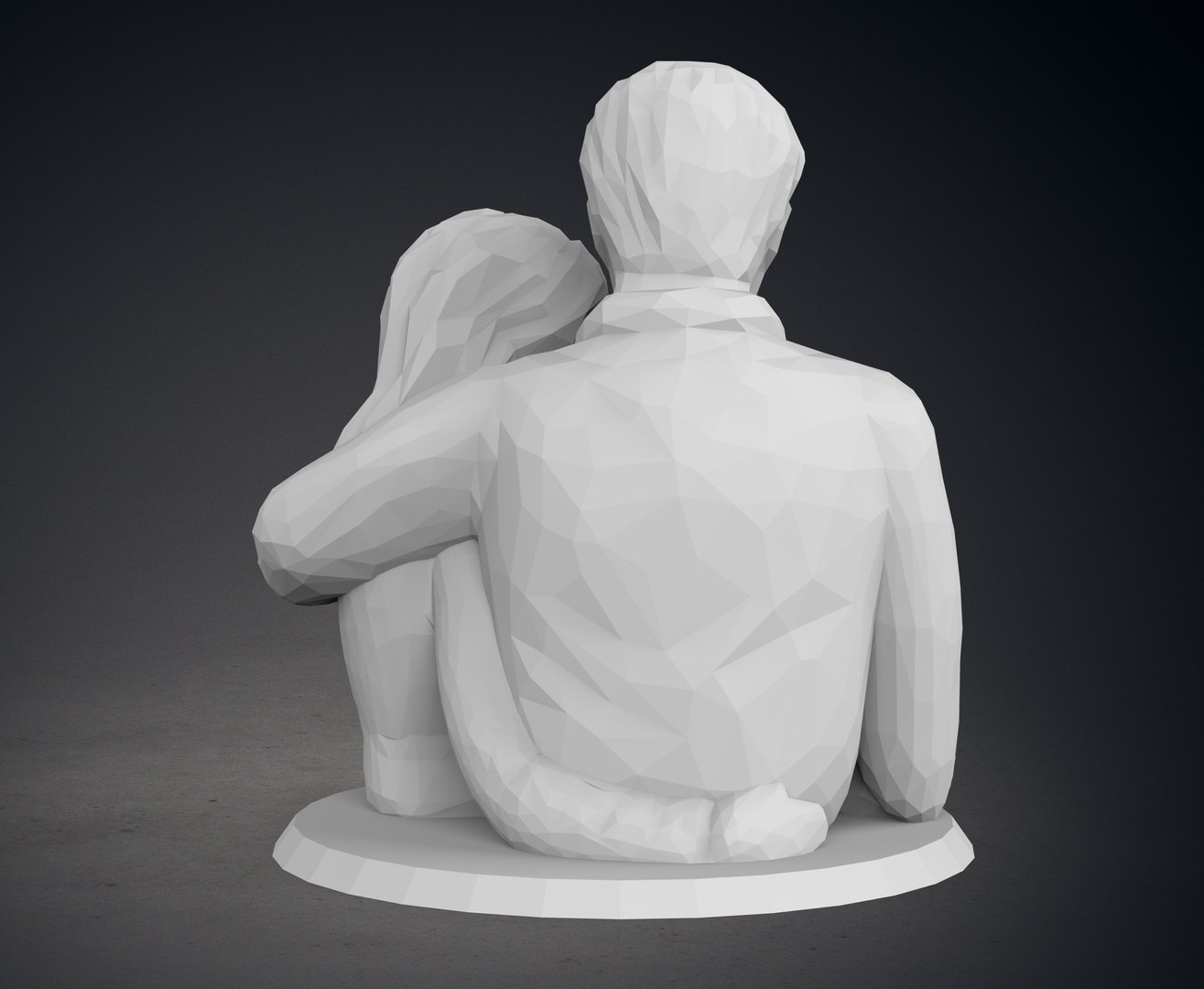 Low Poly Statue - Blessed Family Twins 3D Model - TurboSquid 2226355