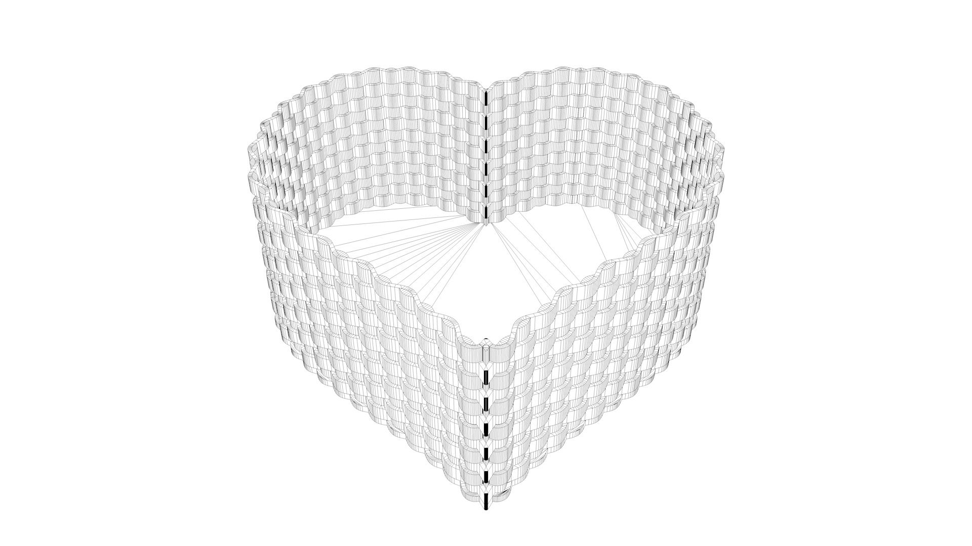 3D heart shaped basket model - TurboSquid 1815002