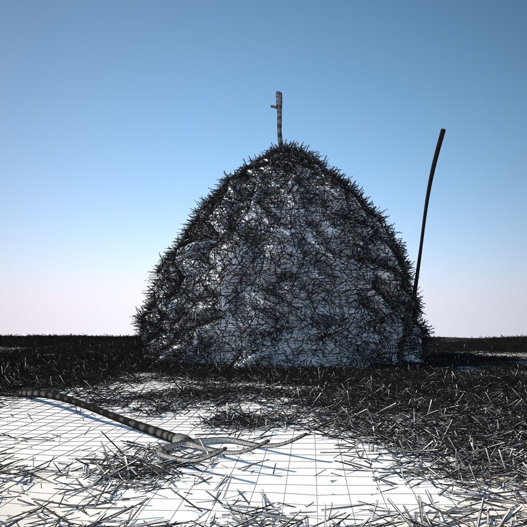 Hay Stack Landscape 3d Model
