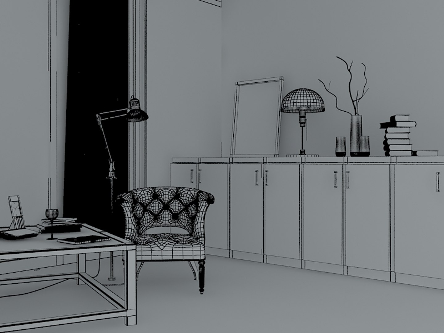 free room study 3d model