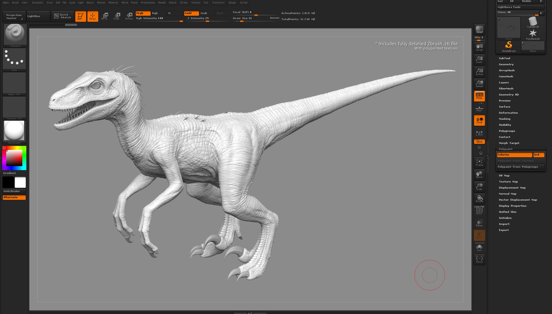 Raptor Dinosaur 3d Model