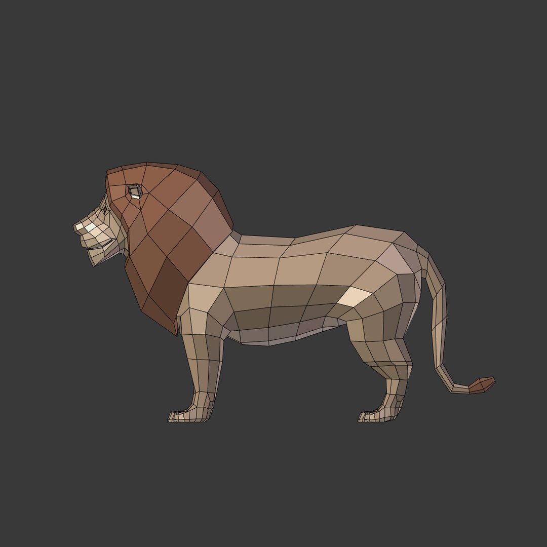 3d lion blender model