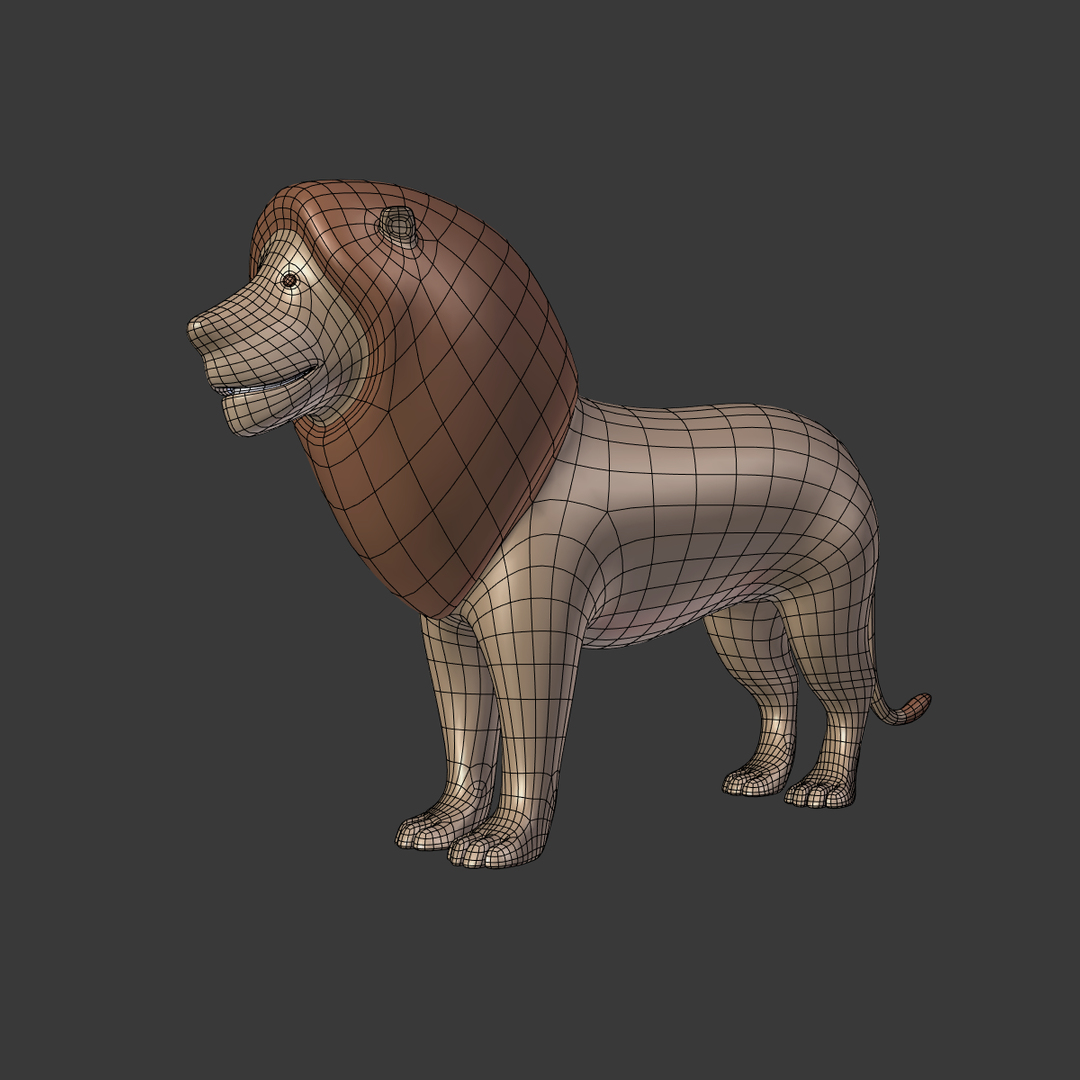 3d lion blender model