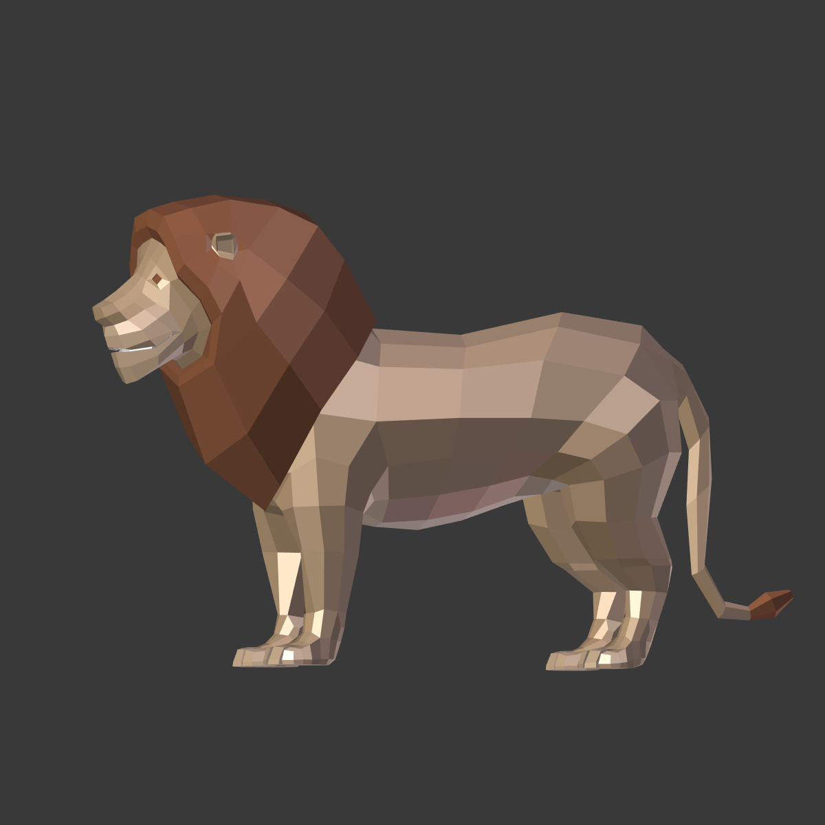 3d lion blender model