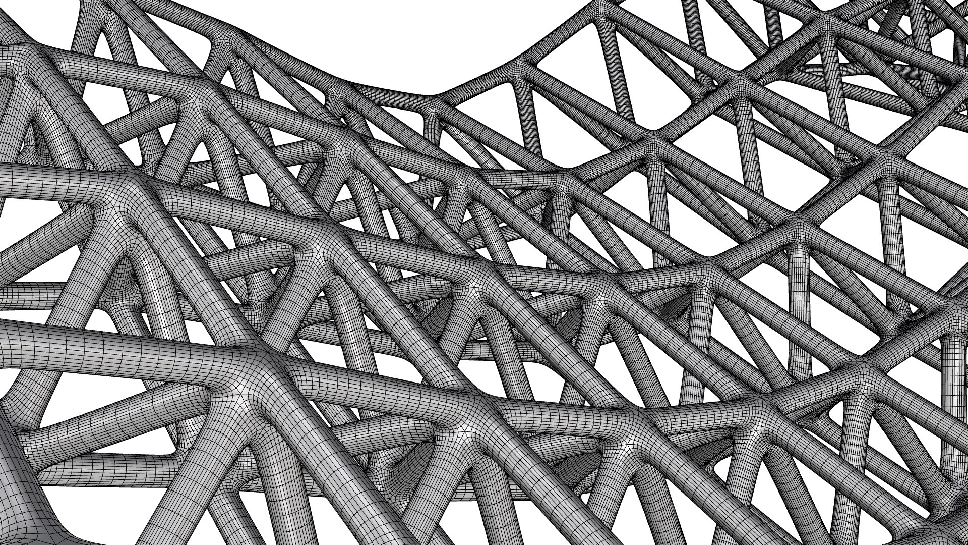 3D Truss Wavy Structure Architecture 03 Model - TurboSquid 2347500