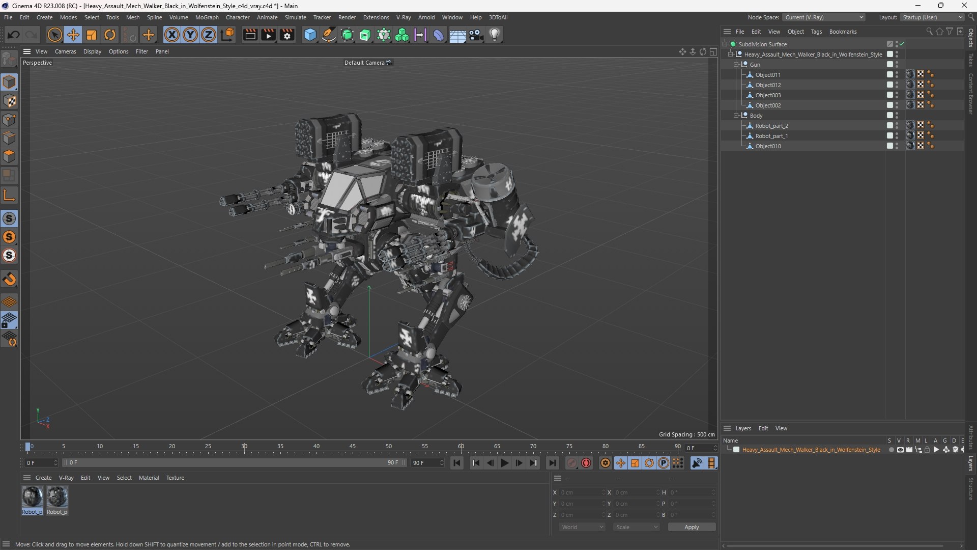 3D Heavy Assault Mech Walker Black In Wolfenstein Style - TurboSquid ...
