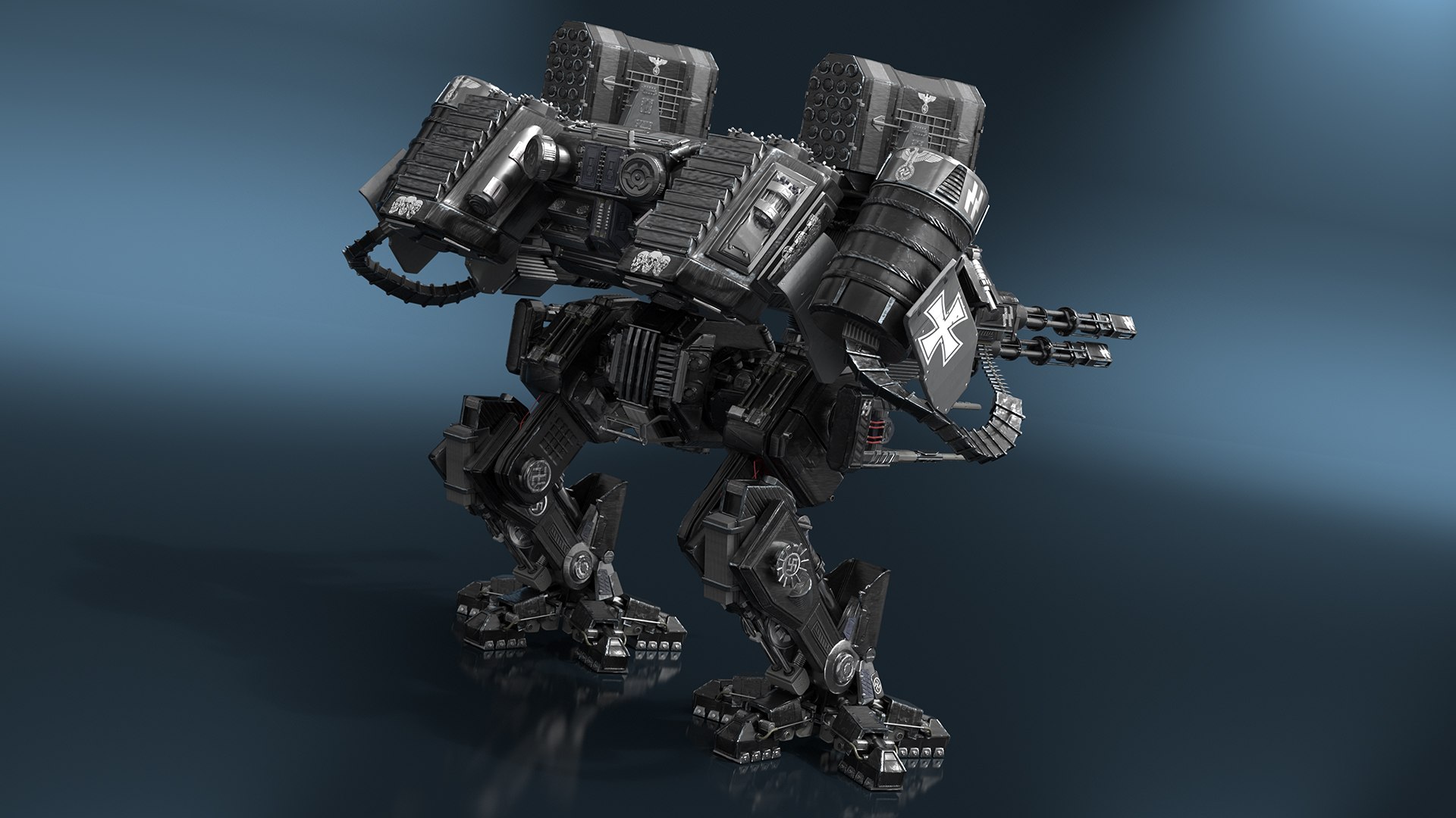 3D Heavy Assault Mech Walker Black In Wolfenstein Style - TurboSquid ...