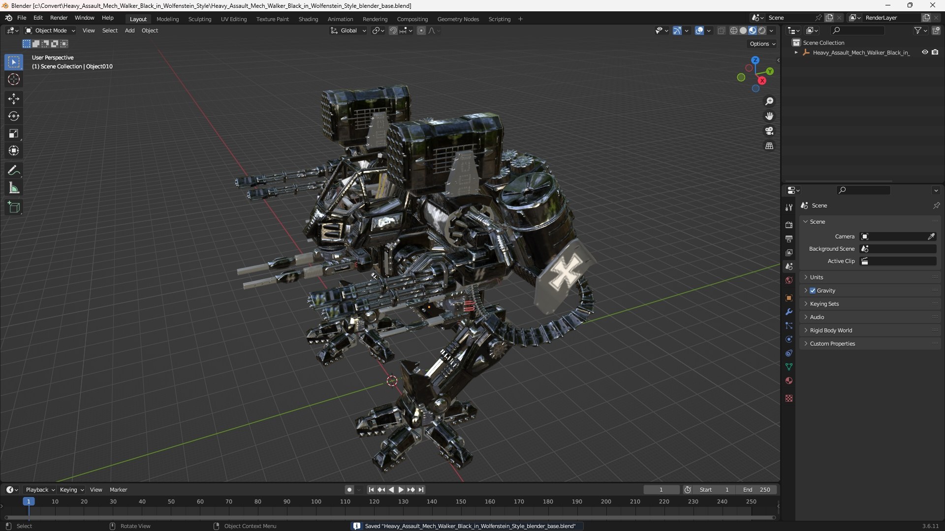 3D Heavy Assault Mech Walker Black In Wolfenstein Style - TurboSquid ...