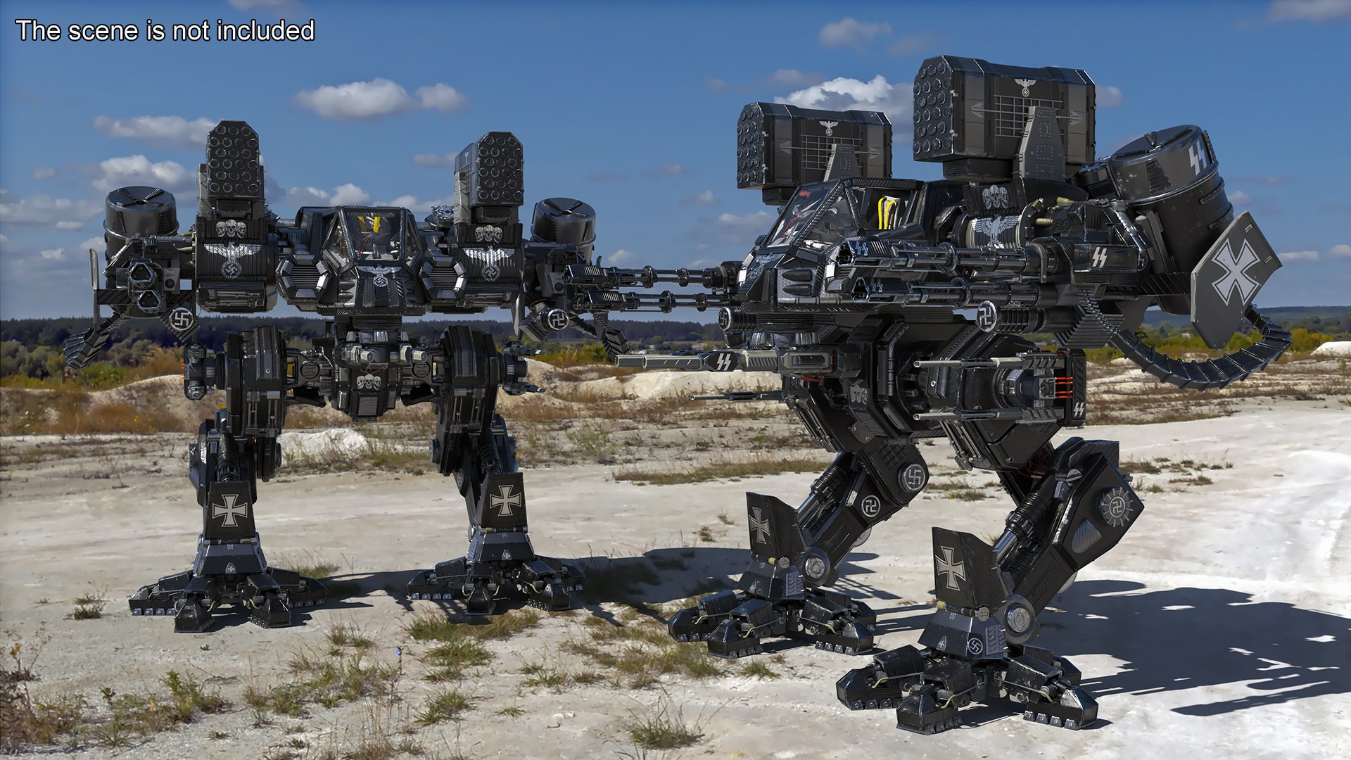 3D Heavy Assault Mech Walker Black In Wolfenstein Style - TurboSquid ...