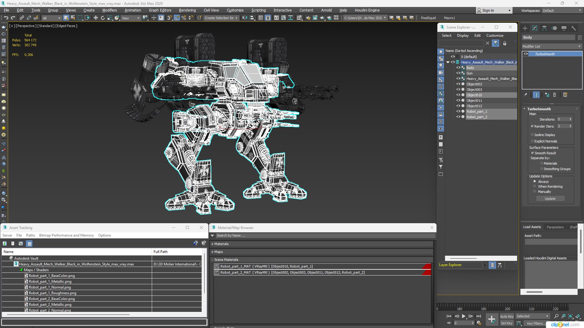 3D Heavy Assault Mech Walker Black In Wolfenstein Style - TurboSquid ...