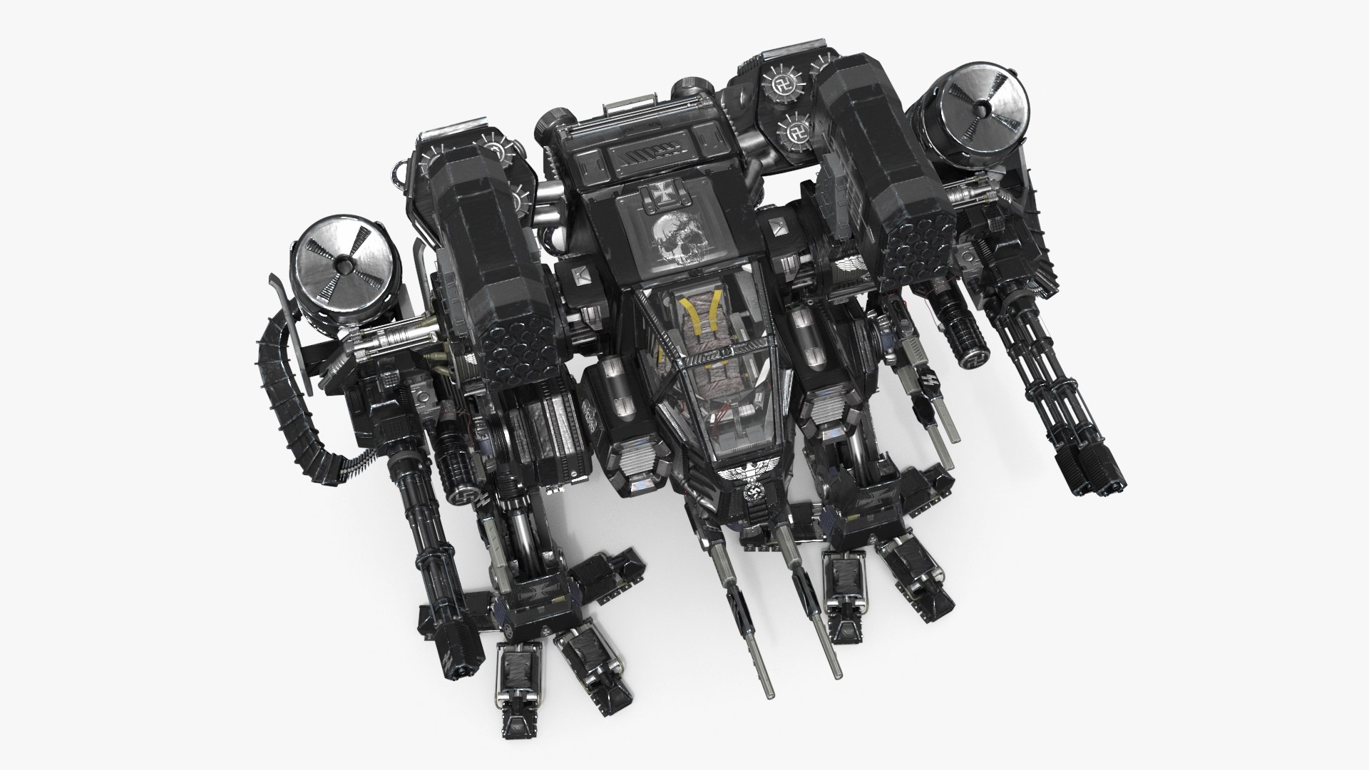 3D Heavy Assault Mech Walker Black In Wolfenstein Style - TurboSquid ...