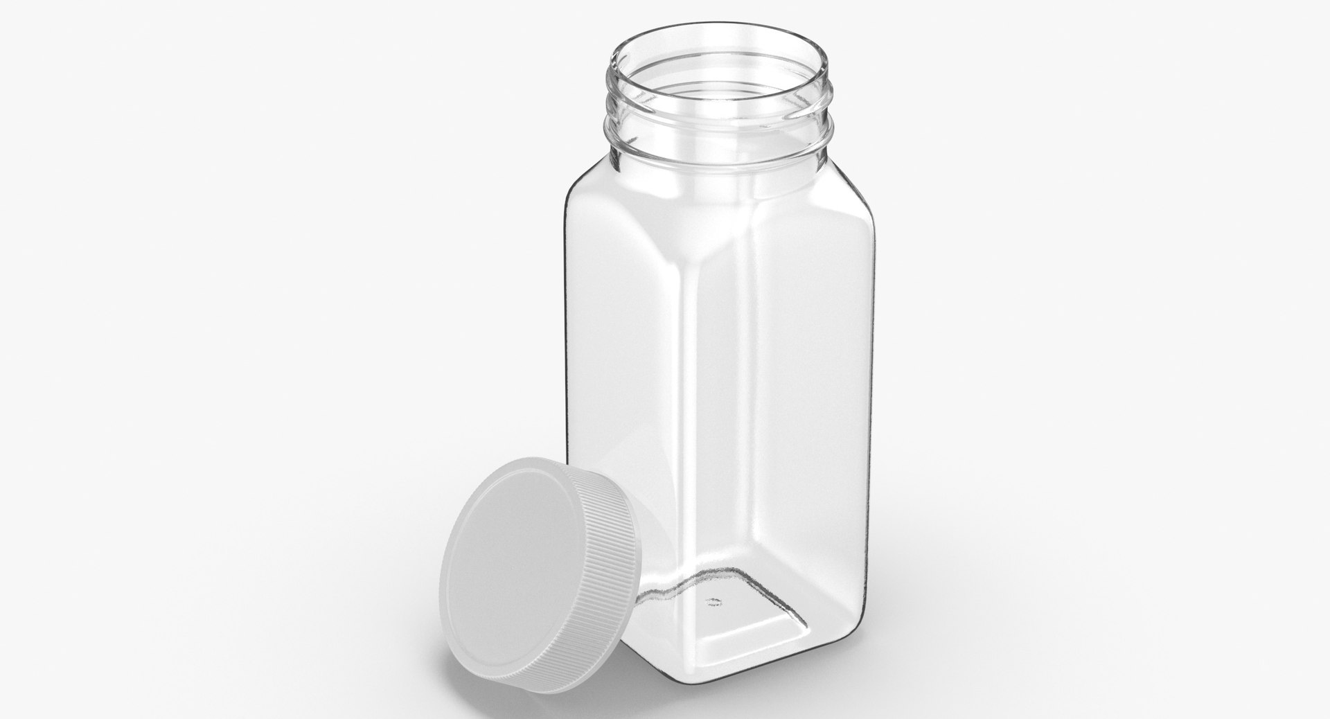 Plastic Square Bottles Open Transparent Collection 04 - 4 models 3D model - TurboSquid 1955542