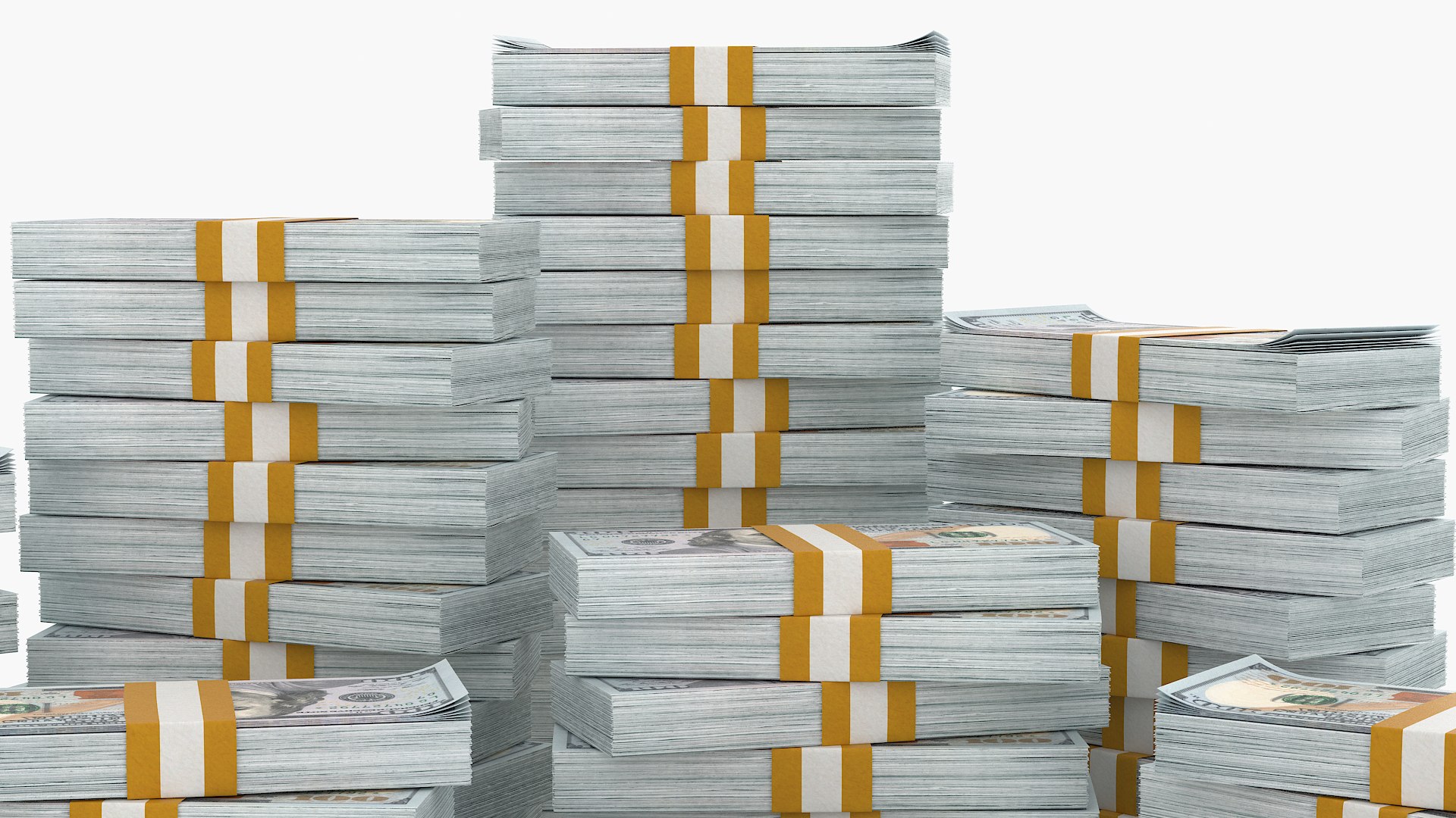 100 Dollar Bill Grouped Stacks 3D Model - TurboSquid 1972403