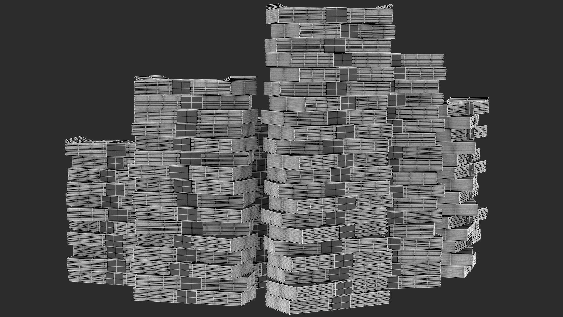 100 Dollar Bill Grouped Stacks 3D Model - TurboSquid 1972403