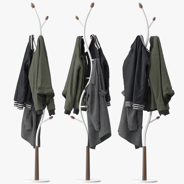 modelo 3d Arles Metal Standing Coat Rack - TurboSquid 2052224