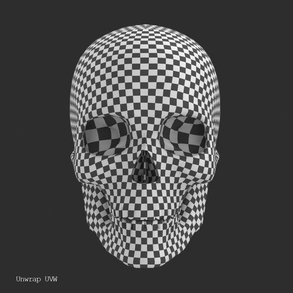 low-poly human skull 3d model