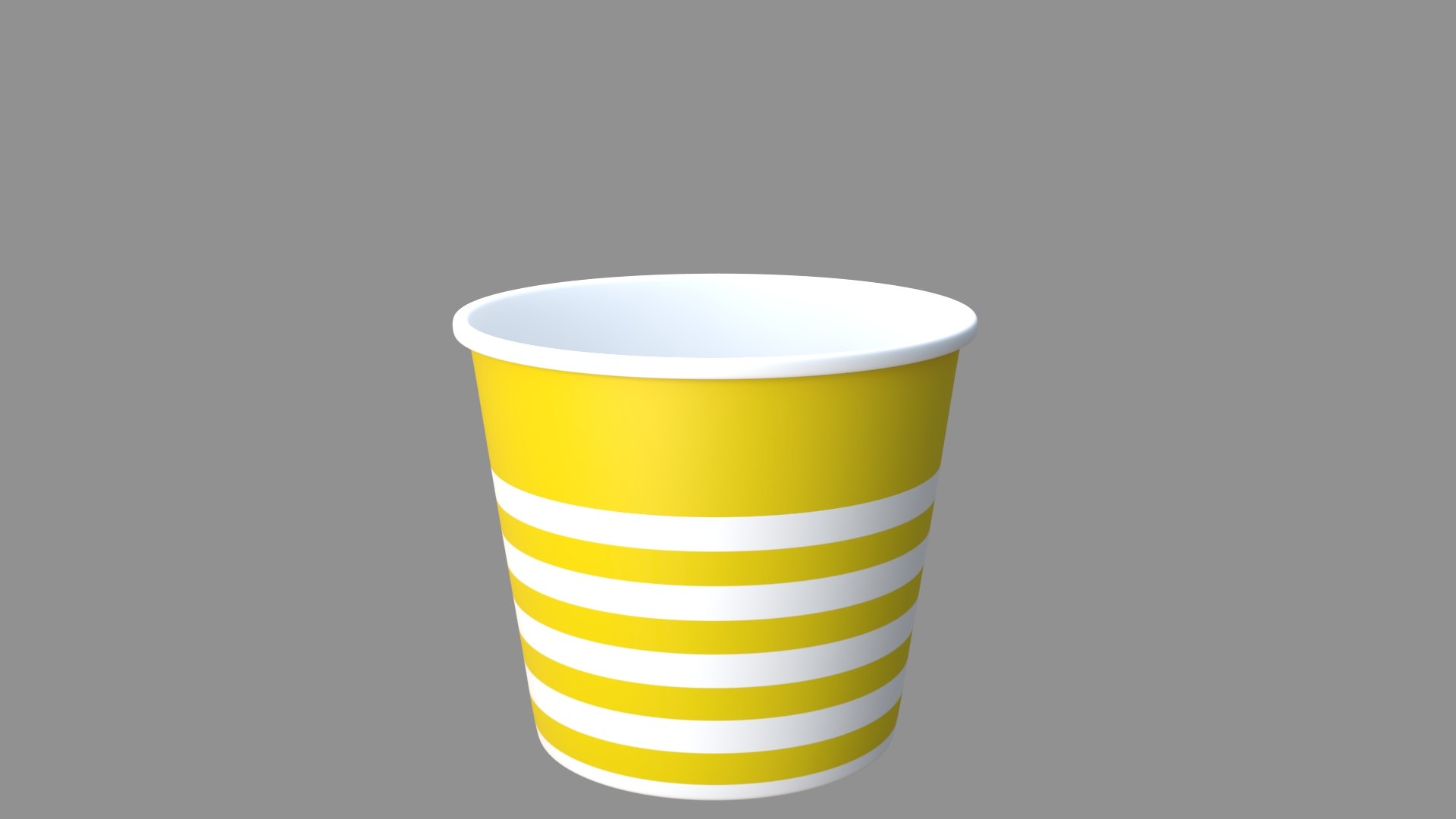 Empty Striped 03 Popcorn Tub Yellow Model - TurboSquid 2347695