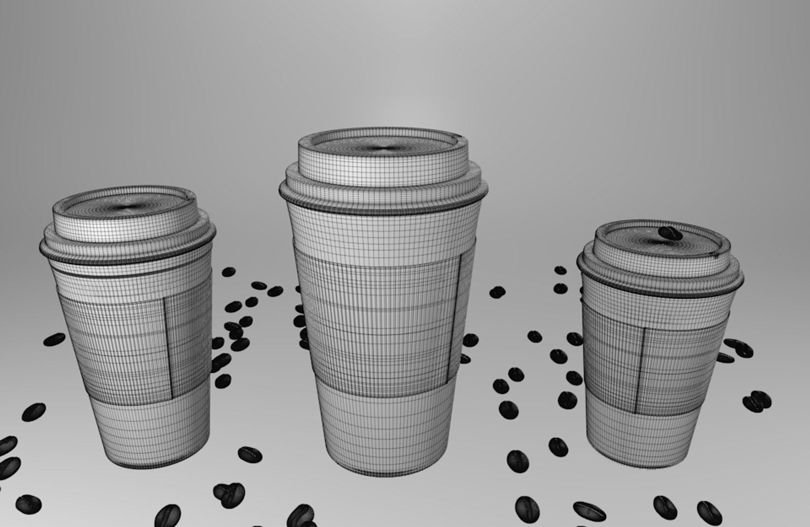 Simple Coffee Cups 3d Model