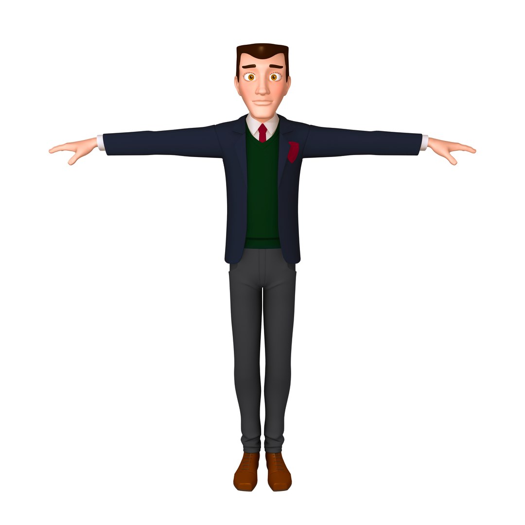 Student young man cartoon 3D model - TurboSquid 1619024