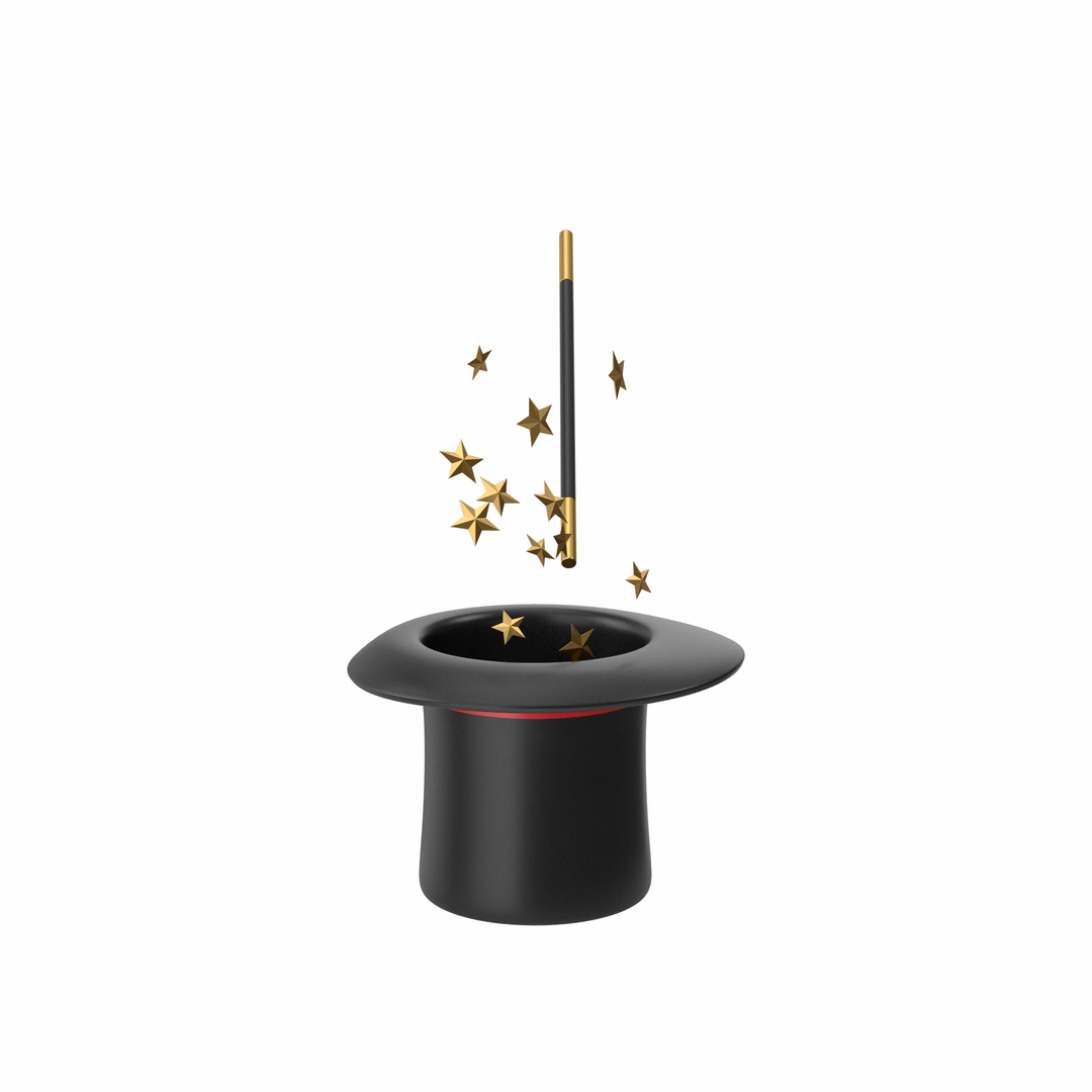 Magic Hat And Wand 3D Model - TurboSquid 2209642