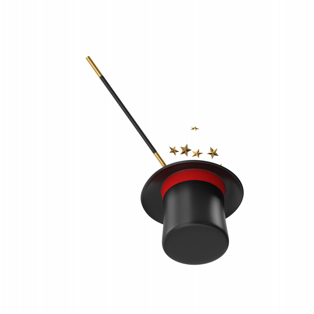 Magic Hat And Wand 3D Model - TurboSquid 2209642