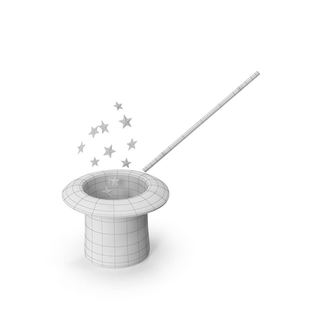Magic Hat And Wand 3D Model - TurboSquid 2209642
