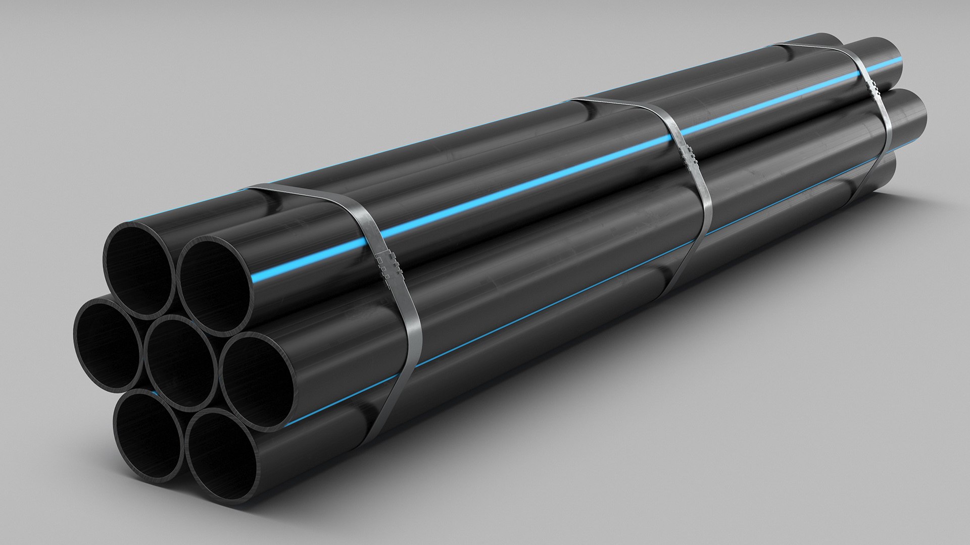 3D Thick Plastic Pipes Bundle 2 Meters - TurboSquid 2211540