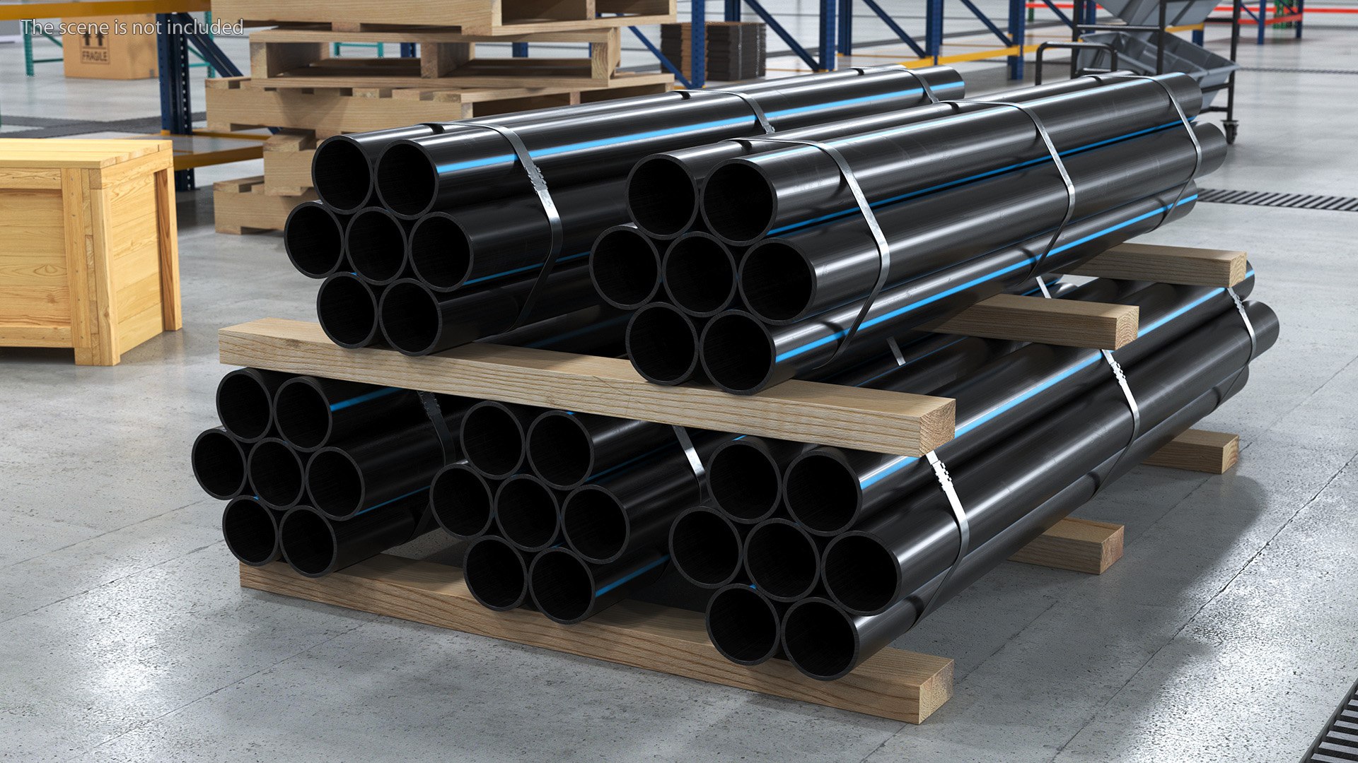 3D Thick Plastic Pipes Bundle 2 Meters - TurboSquid 2211540