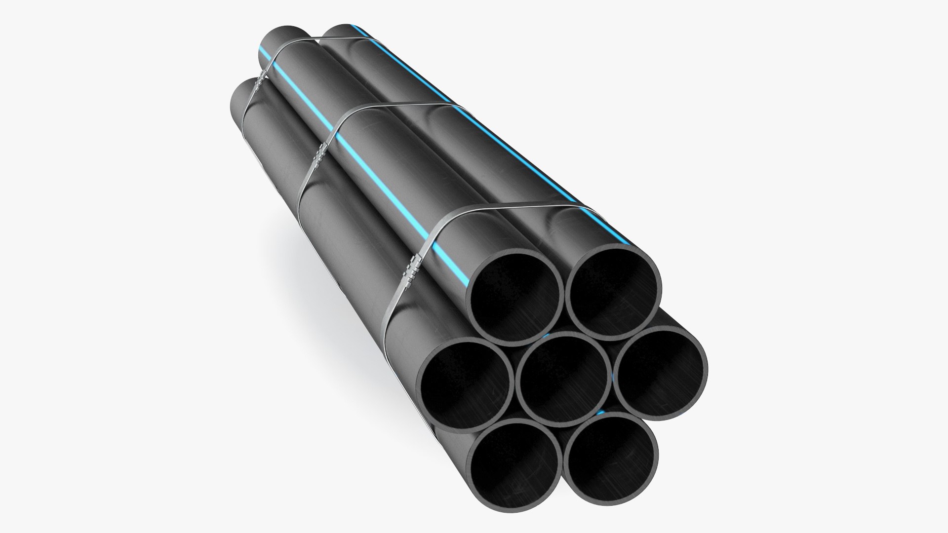 3D Thick Plastic Pipes Bundle 2 Meters - TurboSquid 2211540