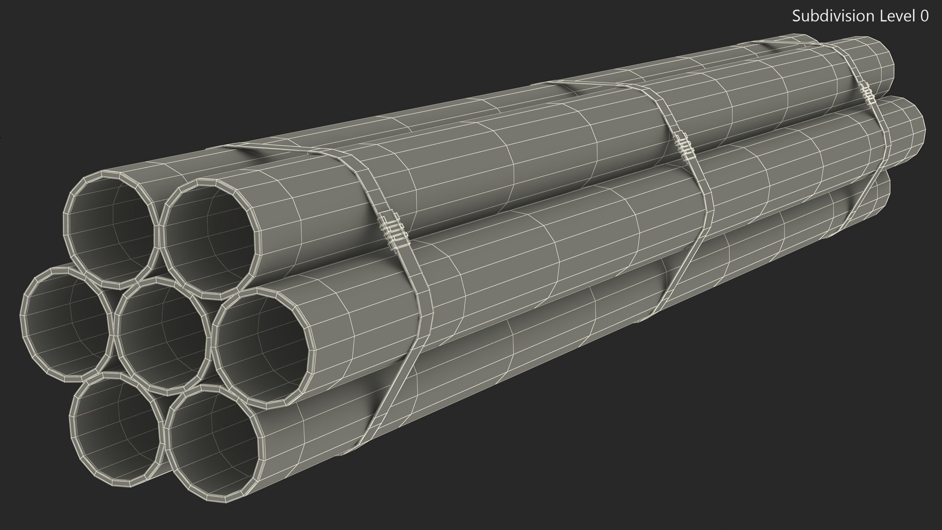 3D Thick Plastic Pipes Bundle 2 Meters - TurboSquid 2211540