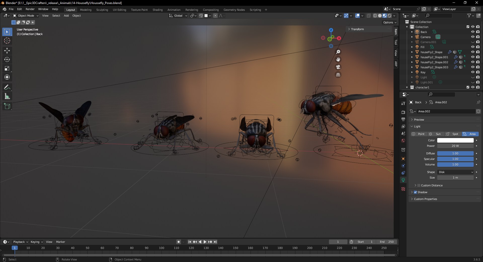 Insect Intrigue 3D Housefly Rigged Low-poly 3D Model 3D Model ...