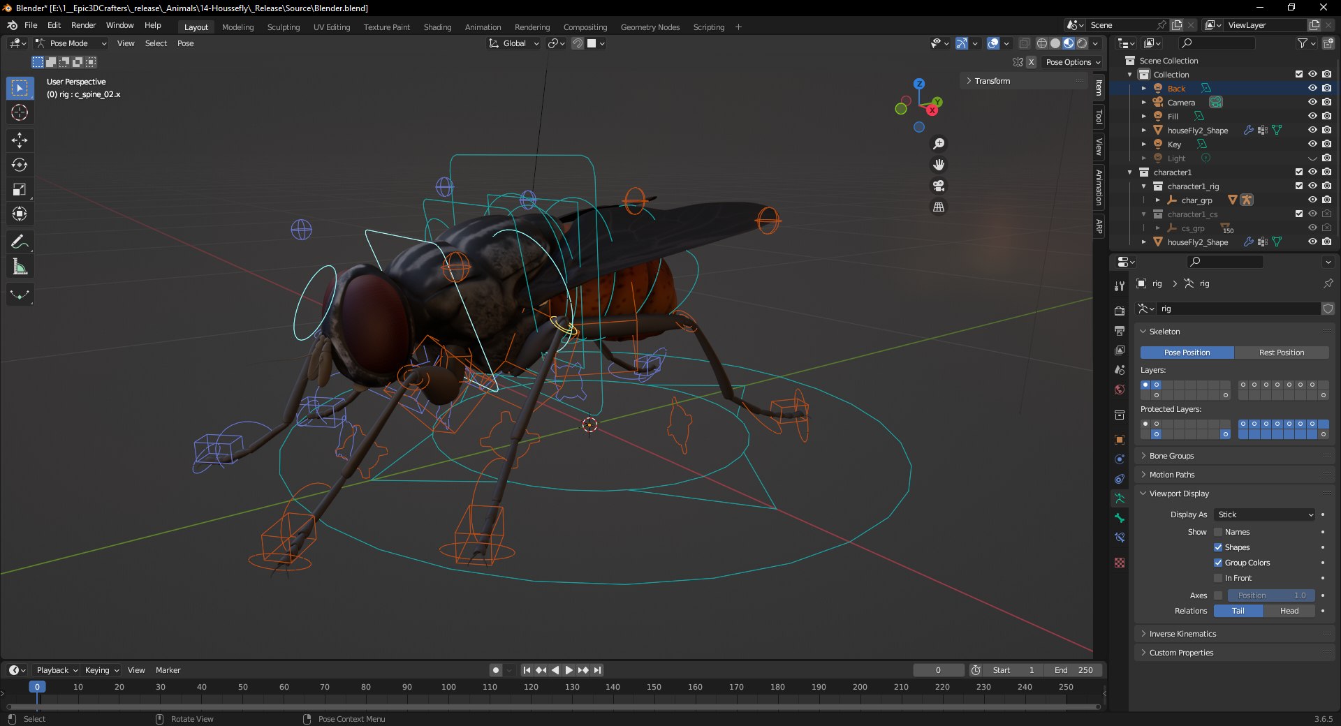 Insect Intrigue 3D Housefly Rigged Low-poly 3D Model 3D Model ...