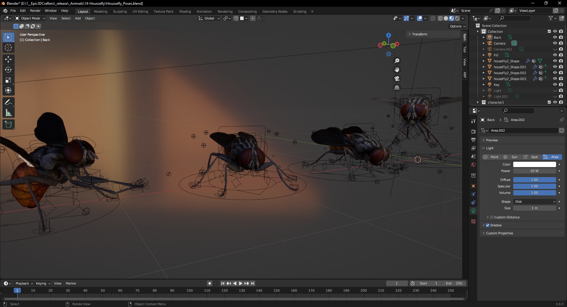 Insect Intrigue 3D Housefly Rigged Low-poly 3D Model 3D Model ...