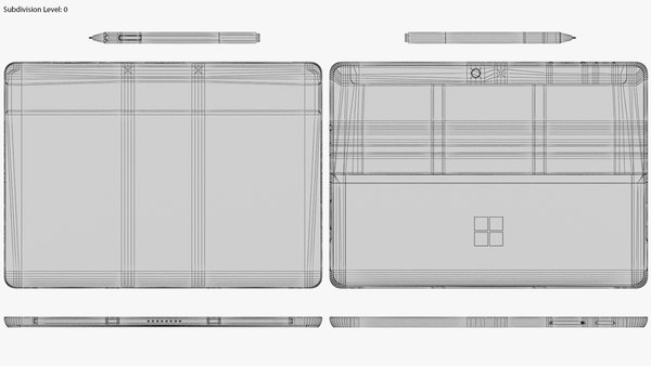 3D Microsoft Surface Go 3 with Type Covers Mouse Pen All Colors ...